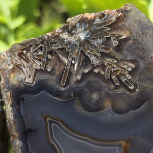 XL Turkish Stick and Banded Agate, Blue and Red Banded Agate, Cut and ...