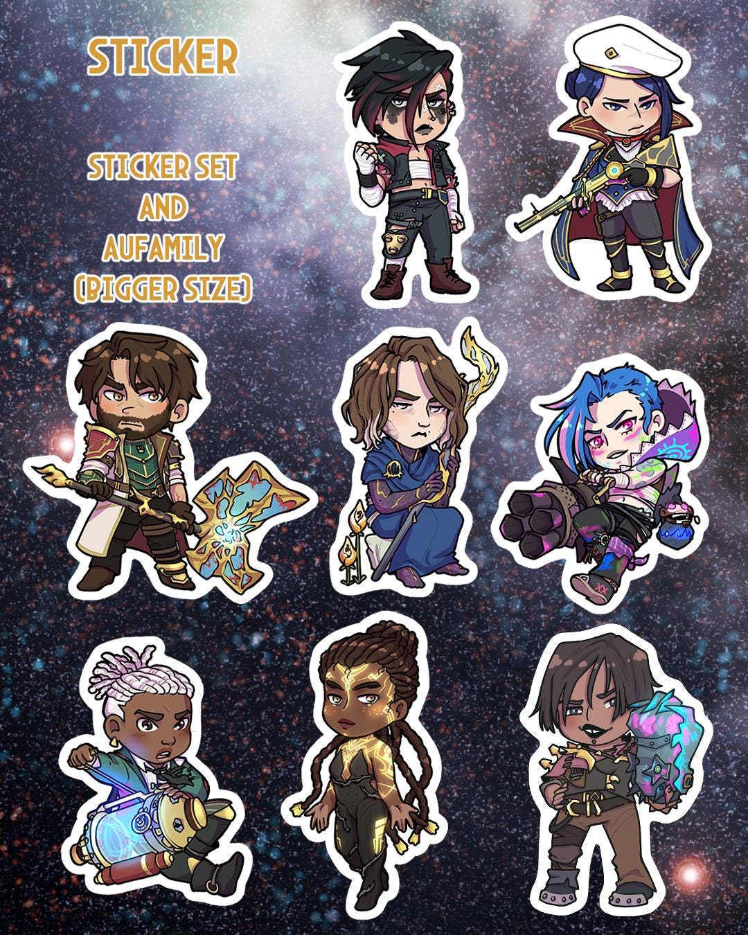 Arcane Character Stickers - Etsy
