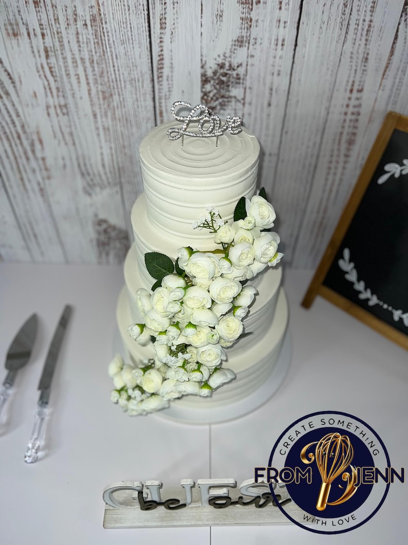 Four Tier Fake Cake With Ivory Flowers - Etsy