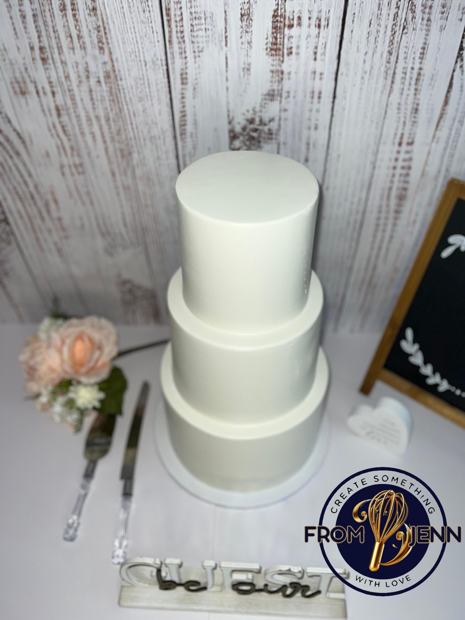 3-tier Fake Cake Display 18" Tall– Elegant & Realistic Event ...