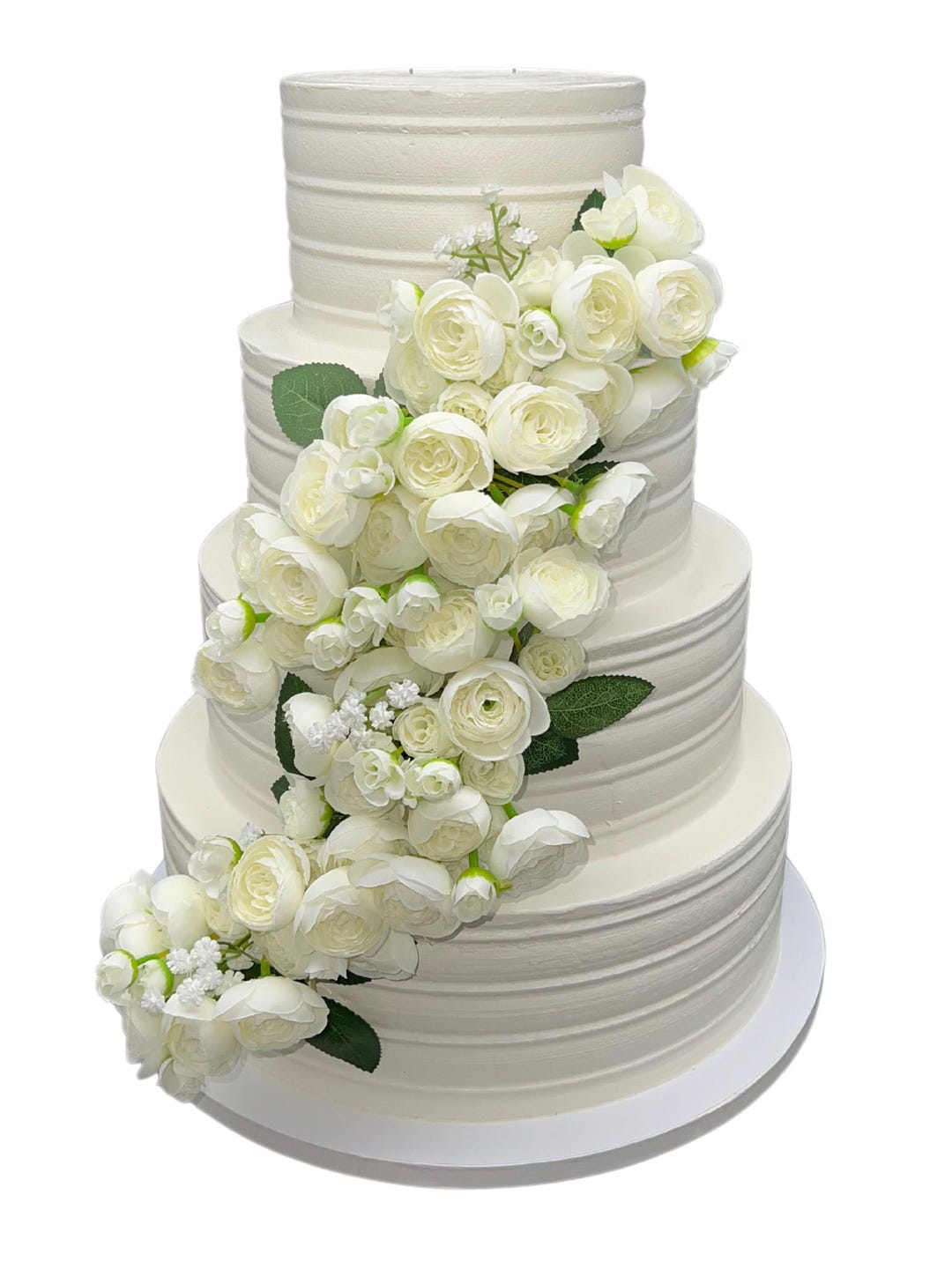 Four Tier Fake Cake With Ivory Flowers - Etsy