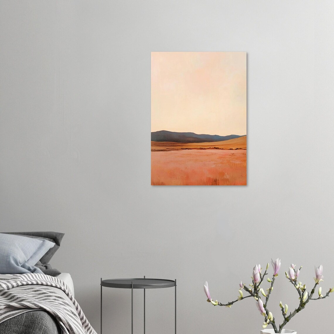 Desert Dreamscape Poster - Minimal Oil Painting of Southwest Landscape ...