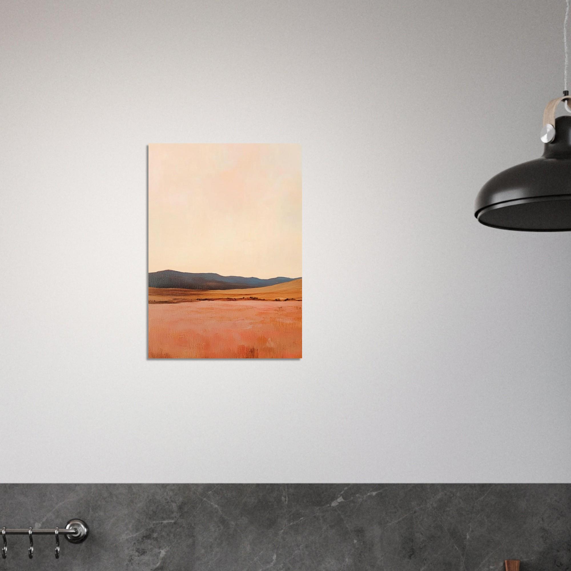 Desert Dreamscape Poster - Minimal Oil Painting of Southwest Landscape ...