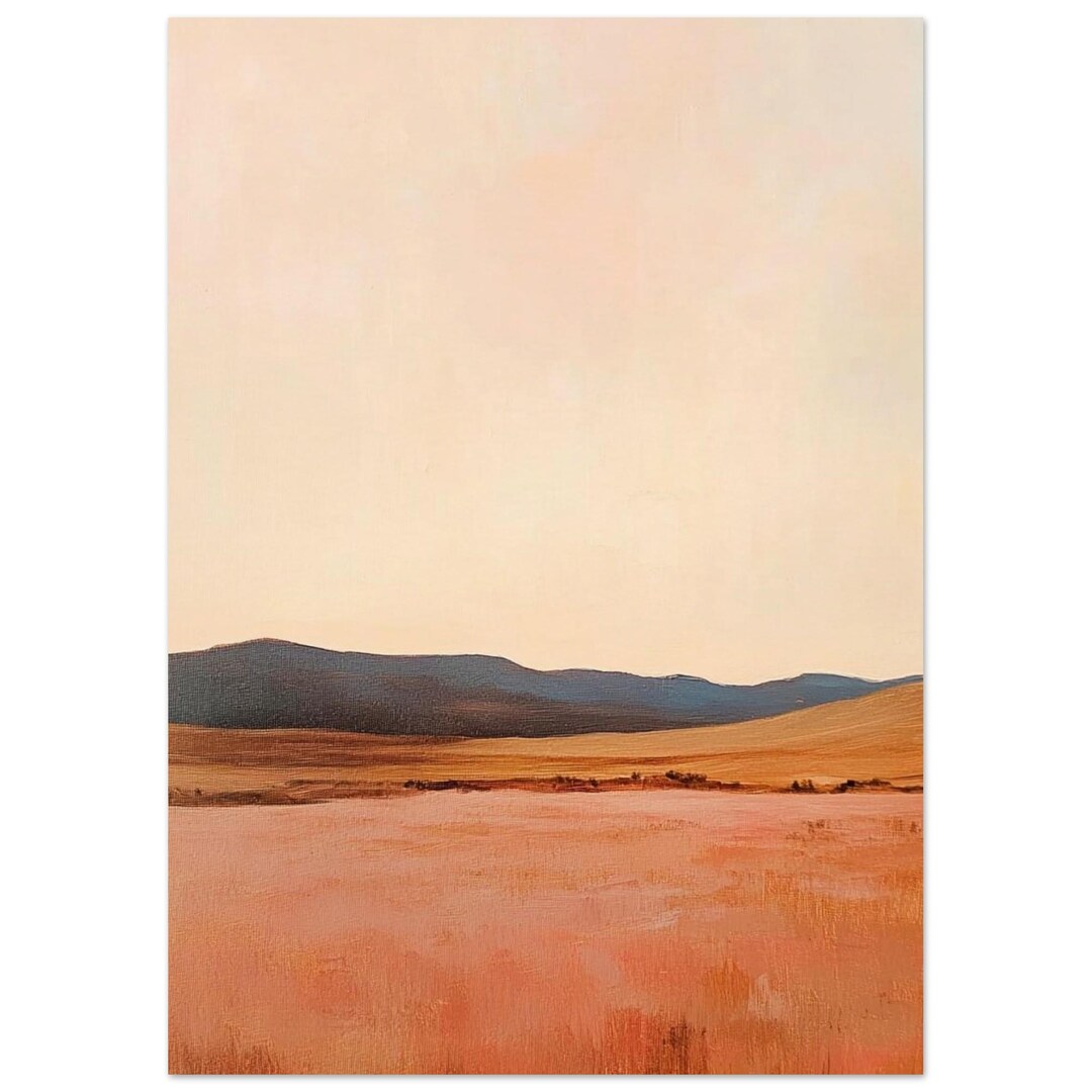 Desert Dreamscape Poster - Minimal Oil Painting of Southwest Landscape ...
