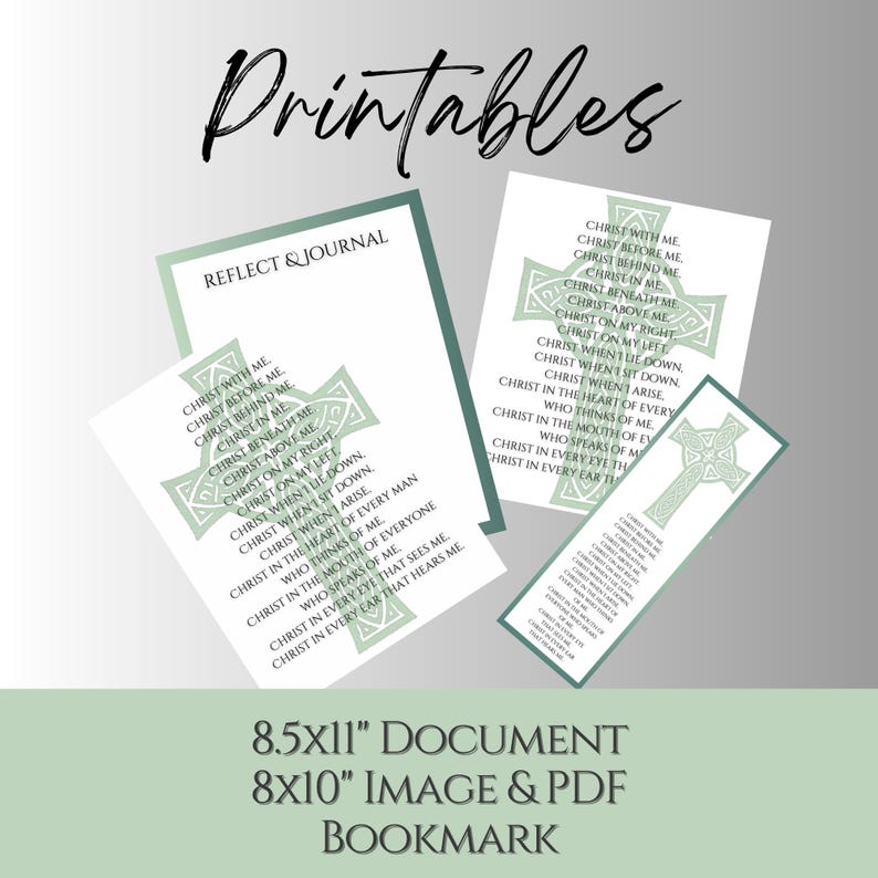 St. Patrick's Breastplate Lorica Prayer Celtic Cross Printable Bundle ...