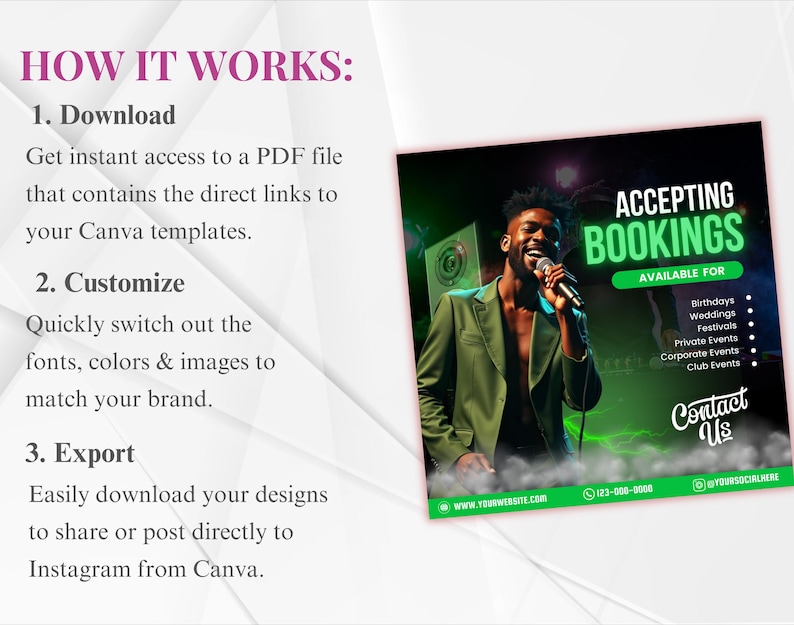 DJ Services Booking Flyer, Editable DJ Promo Poster for Birthdays ...