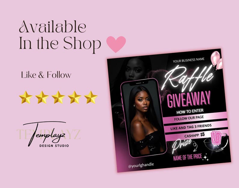 Raffle Giveaway Flyer, Enter to Win Prize Flyer, Raffle Ticket Flyer ...