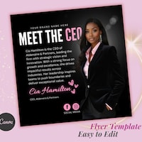 Modern Meet Our Team Flyer Template: Editable Canva Design (digital Download) - Etsy