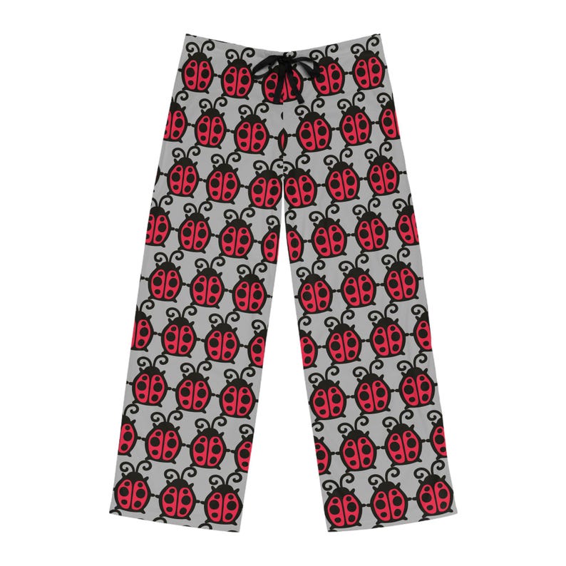 Cozy Men's Pajama Pants With Ladybug Print, Comfortable Sleepwear, Bug ...
