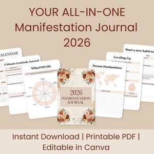 2026 Manifestation Journal | Canva Editable, Printable A4 (digital ...