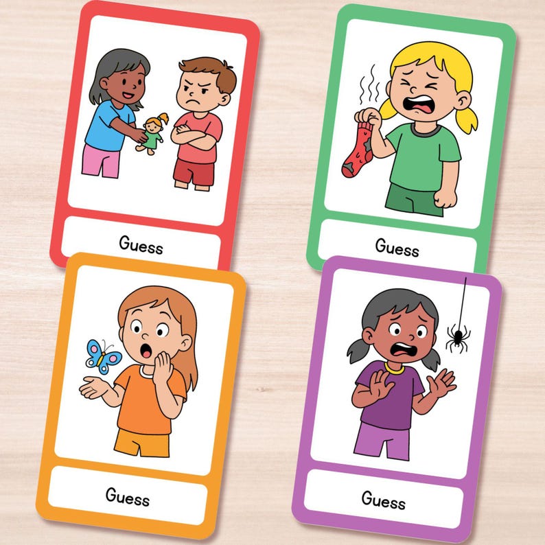 Emotions Card Game for Kids Printable | Feelings & SEL Activity Ages 4 ...