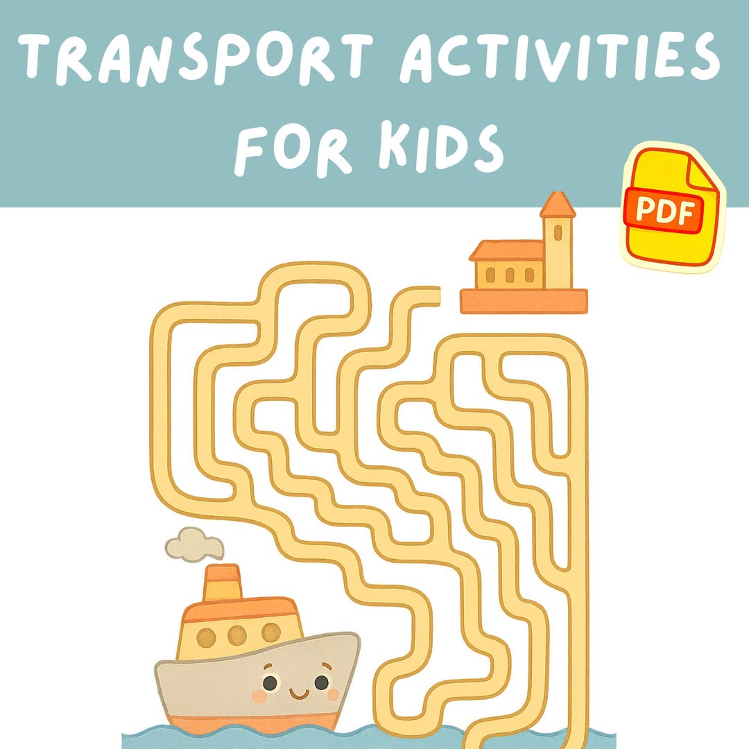 Kawaii Transport Coloring Pages & Mazes: Kids' Vehicle Activity Book ...