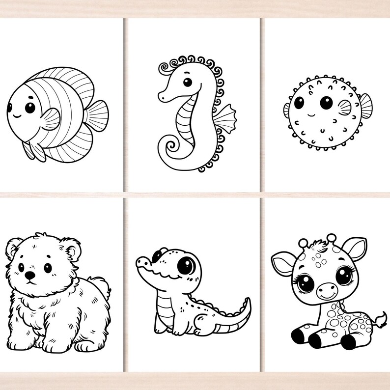 Animal Activity Bundle PDF – 104 Coloring Pages & Flashcards for Kids ...