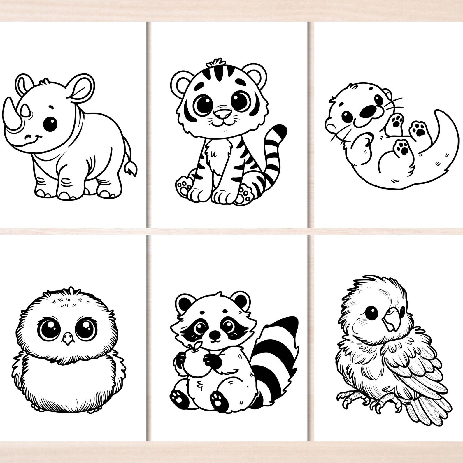Animal Activity Bundle PDF – 104 Coloring Pages & Flashcards for Kids ...
