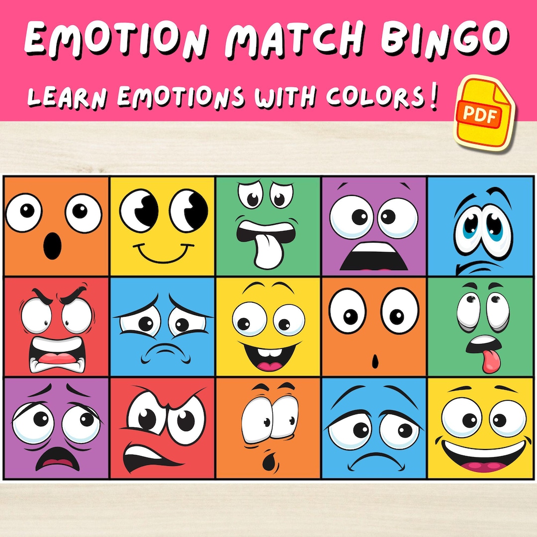Emotion Bingo Printable Game: Social Emotional Learning for Kids (PDF ...