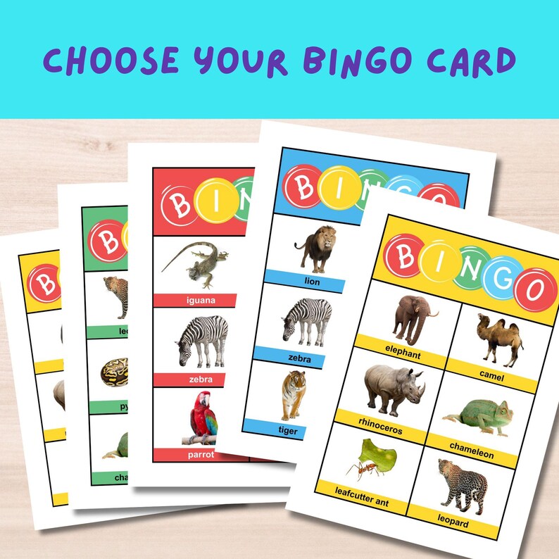 Montessori Animal Cards PDF – Wild Animals + Bingo Game – Preschool ...