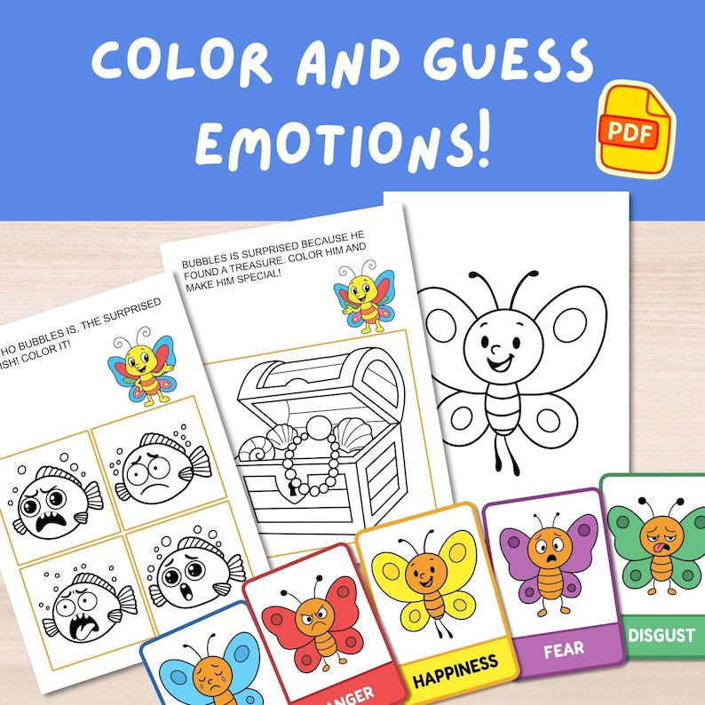 Emotions Activity PDF Printable – Feelings Worksheets and Flashcards ...