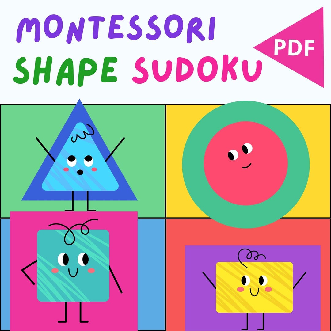 Shapes Sudoku for Kids 3–6 | Montessori Logic Game PDF | Preschool ...