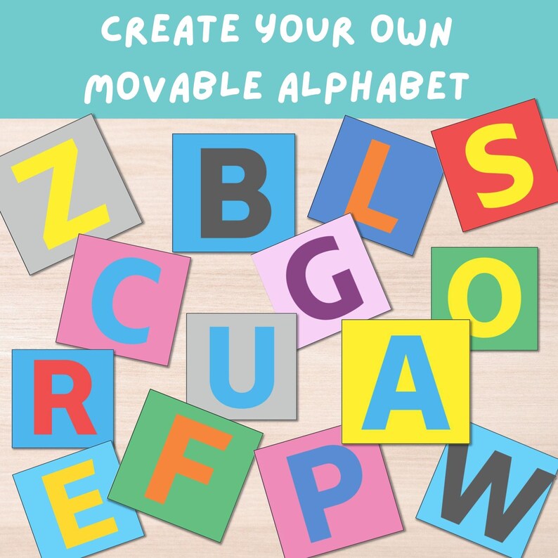 Movable Alphabet Printable for Kids | Cut and Color Letters | Alphabet ...