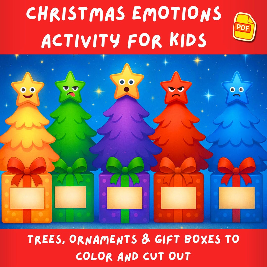 Christmas Emotions Activity PDF for Kids – Printable Emotion Trees ...