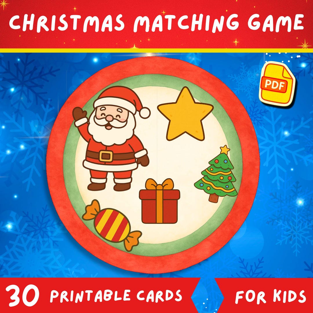 Christmas Matching Game Printable PDF | Find the Symbol Cards ...