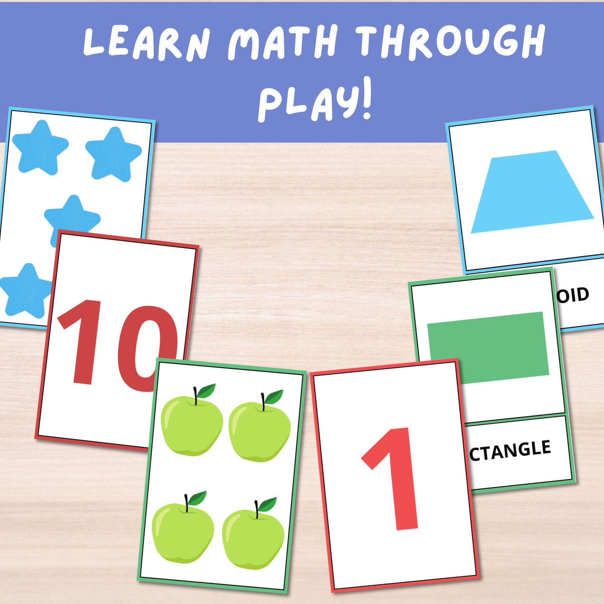 Montessori Memory Game PDF – Shapes & Numbers Matching Cards for Kids ...