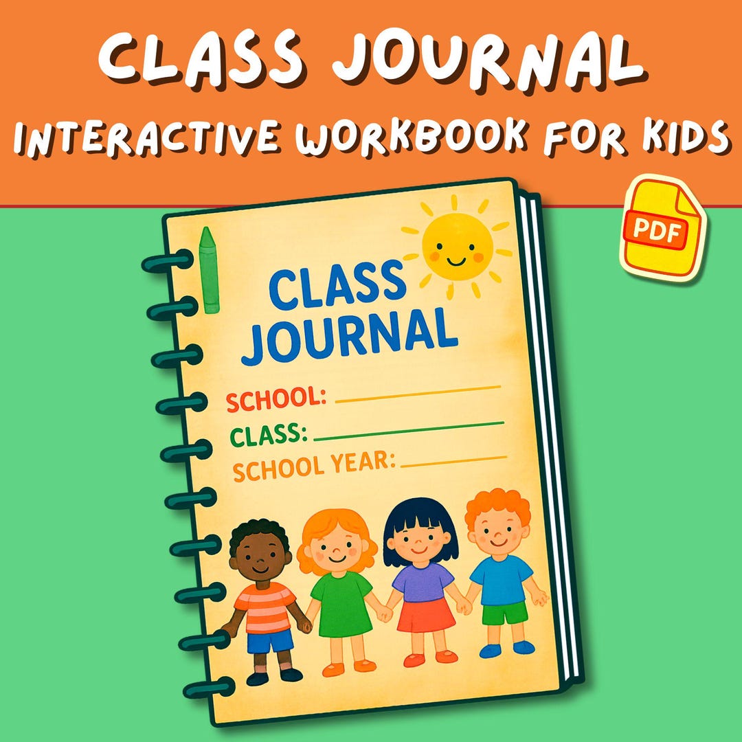 Printable Class Journal PDF – School Year Memory Book Diary for Kids ...