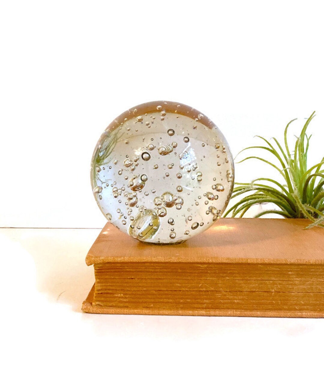 Vintage Glass Controlled Bubble Orb Paperweight, Small - Etsy