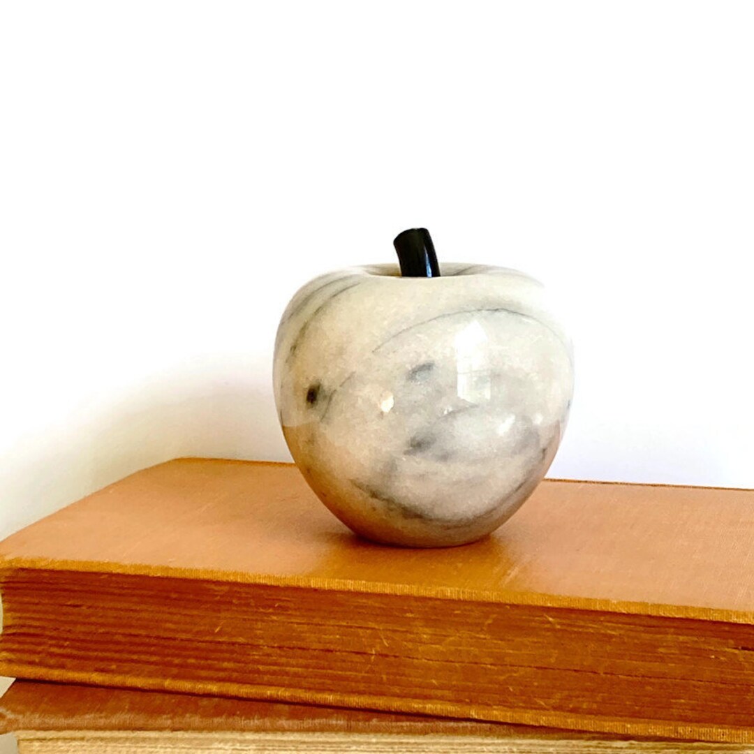 Vintage Stone Marble White Apple Paperweight, Teacher Gift - Etsy