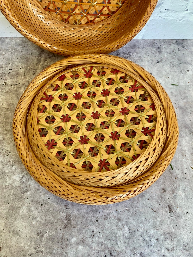 Pair of Double Weave Delicate Baskets/bowls - Etsy