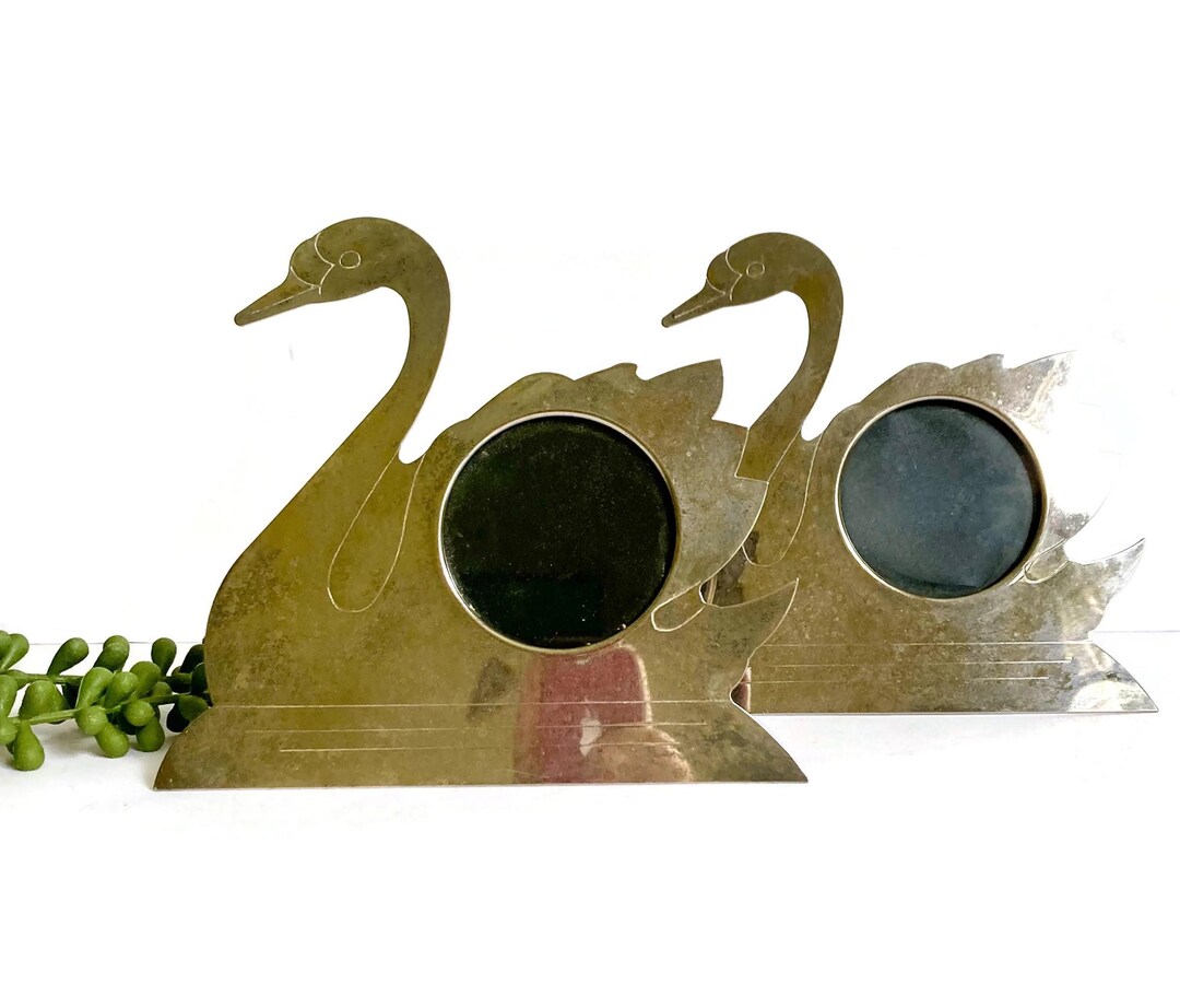 Vintage Pair of Swan Photo Frames, Silver Plated - Etsy