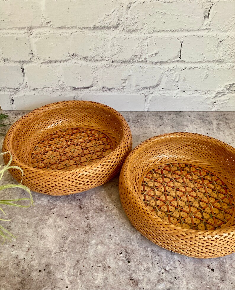 Pair of Double Weave Delicate Baskets/bowls - Etsy