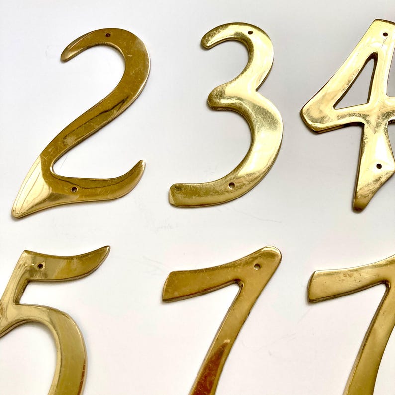 CHOICE Vintage Brass Numbers,house Signs, Brass Salvage, 5.50 Each - Etsy