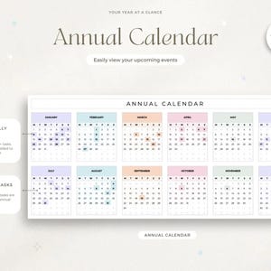 Google Sheets Calendar | Monthly & Yearly Planner | Digital Calendar ...