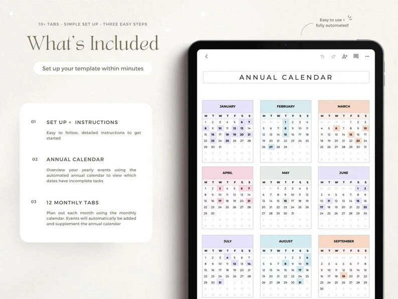 Google Sheets Calendar | Monthly & Yearly Planner | Digital Calendar ...
