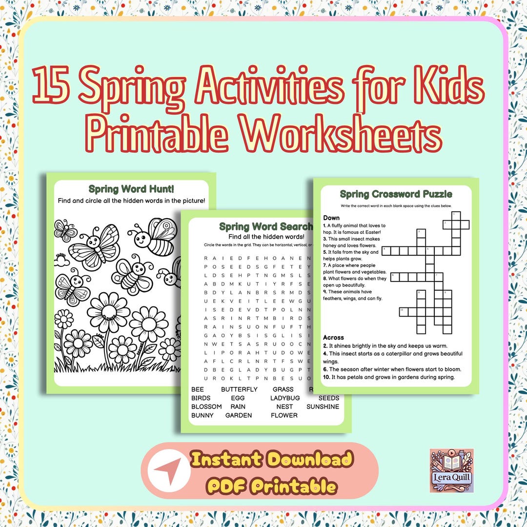 Spring Worksheets for Kids | 15 Fun Printables | Easter & Educational ...