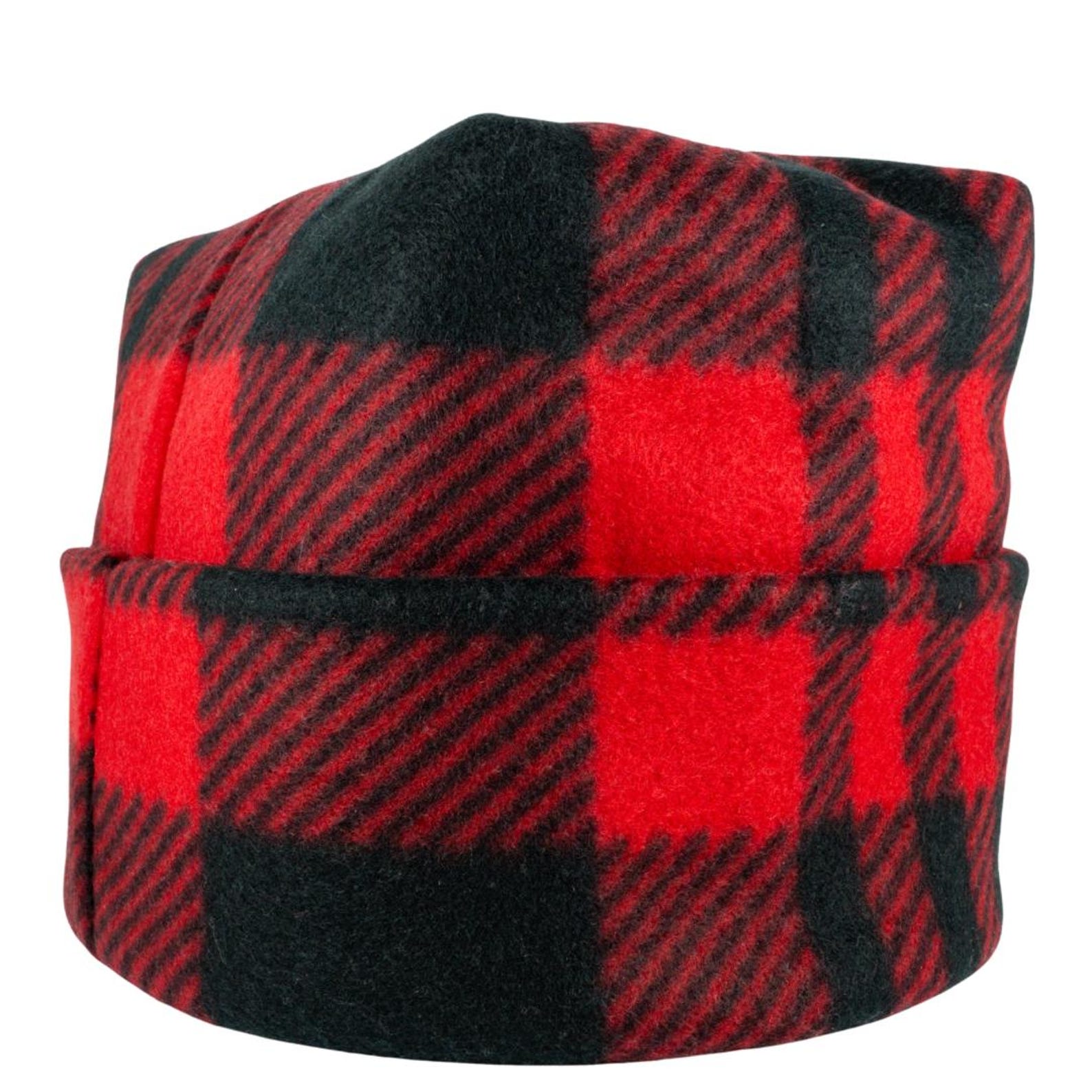Buffalo Plaid Fleece Beanie – Red and Black Lumberjack Winter Hat - Etsy