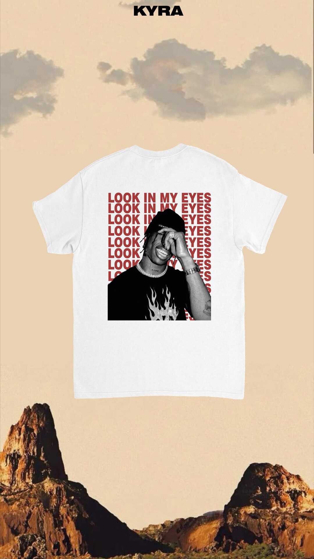 Travis Scott Utopia Look at My EYES-ALBUM T-shirt-fanmade - Etsy