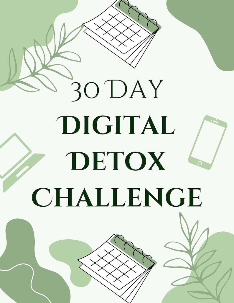 30-day Digital Detox Challenge | Screen-free Printable | Unplug & Reset ...