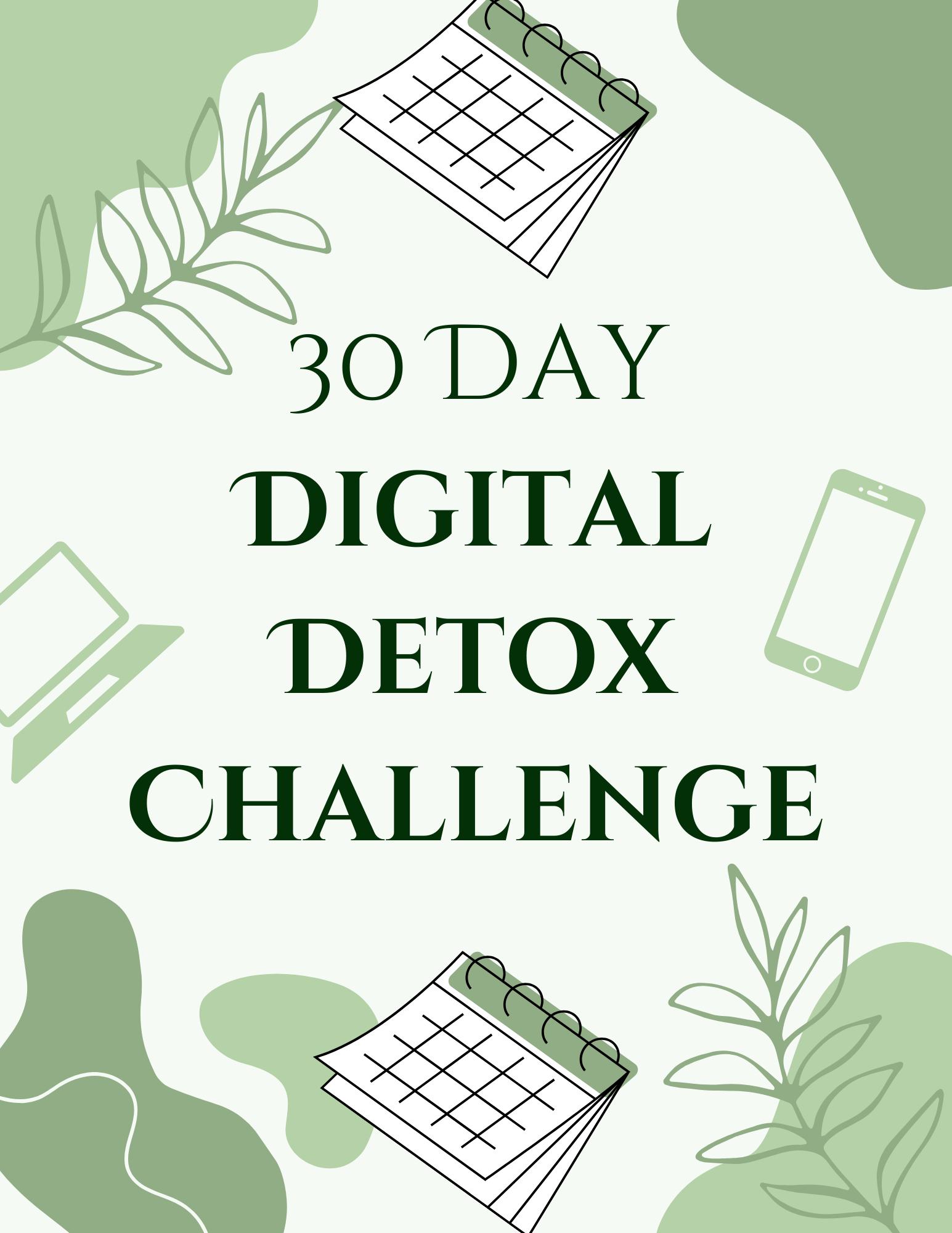 30-day Digital Detox Challenge | Screen-free Printable | Unplug & Reset ...