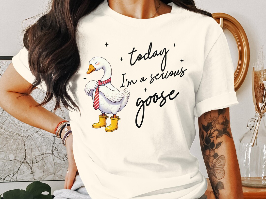 Funny Goose Art Print PNG, Whimsical Goose Wall Art, Cute Animal ...