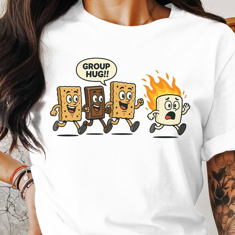 Funny S'mores Group Hug PNG: Campfire Clip Art (digital Download) - Etsy
