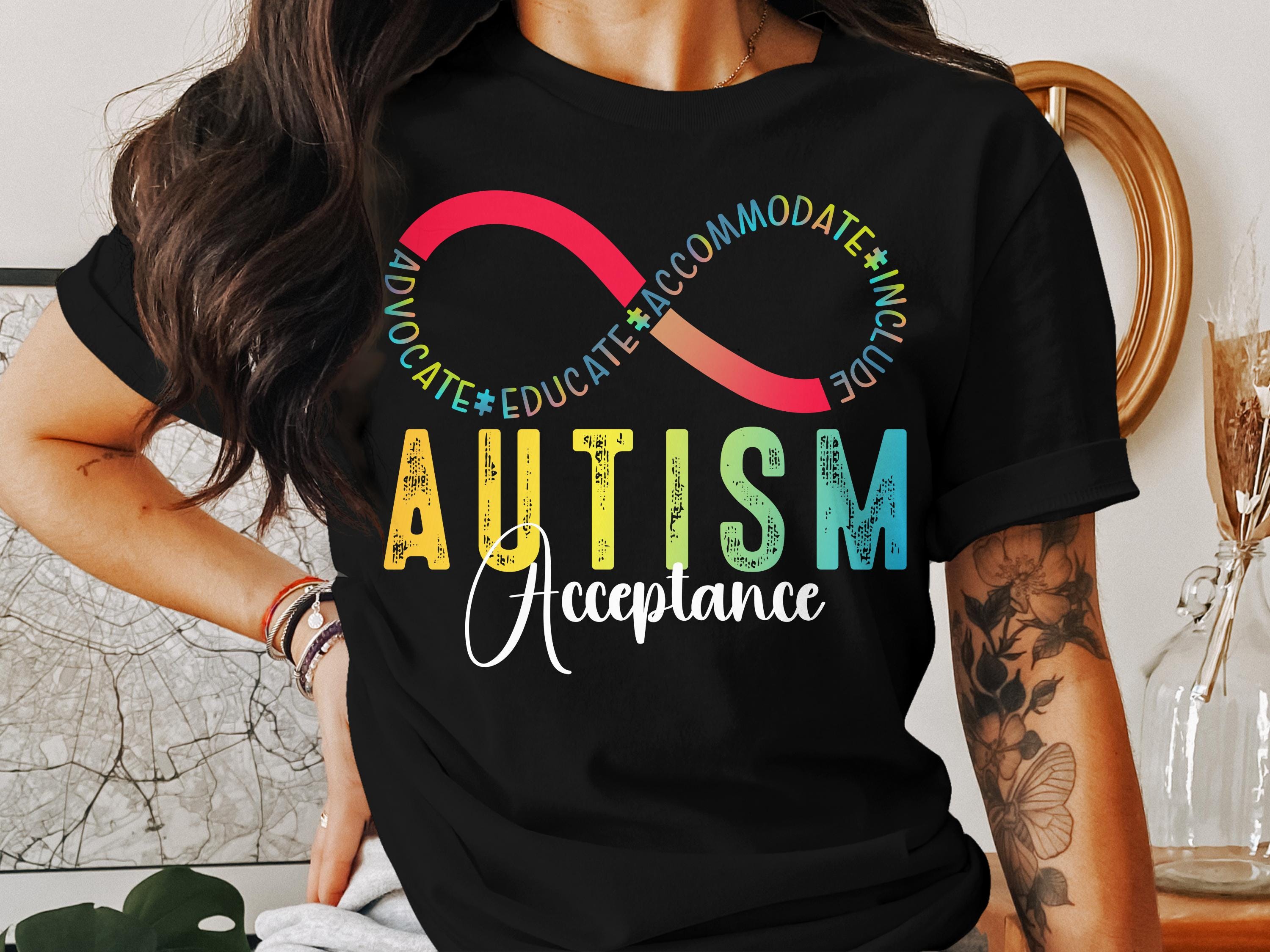 Autism Awareness Infinity Symbol PNG, Advocate Educate Accommodate ...