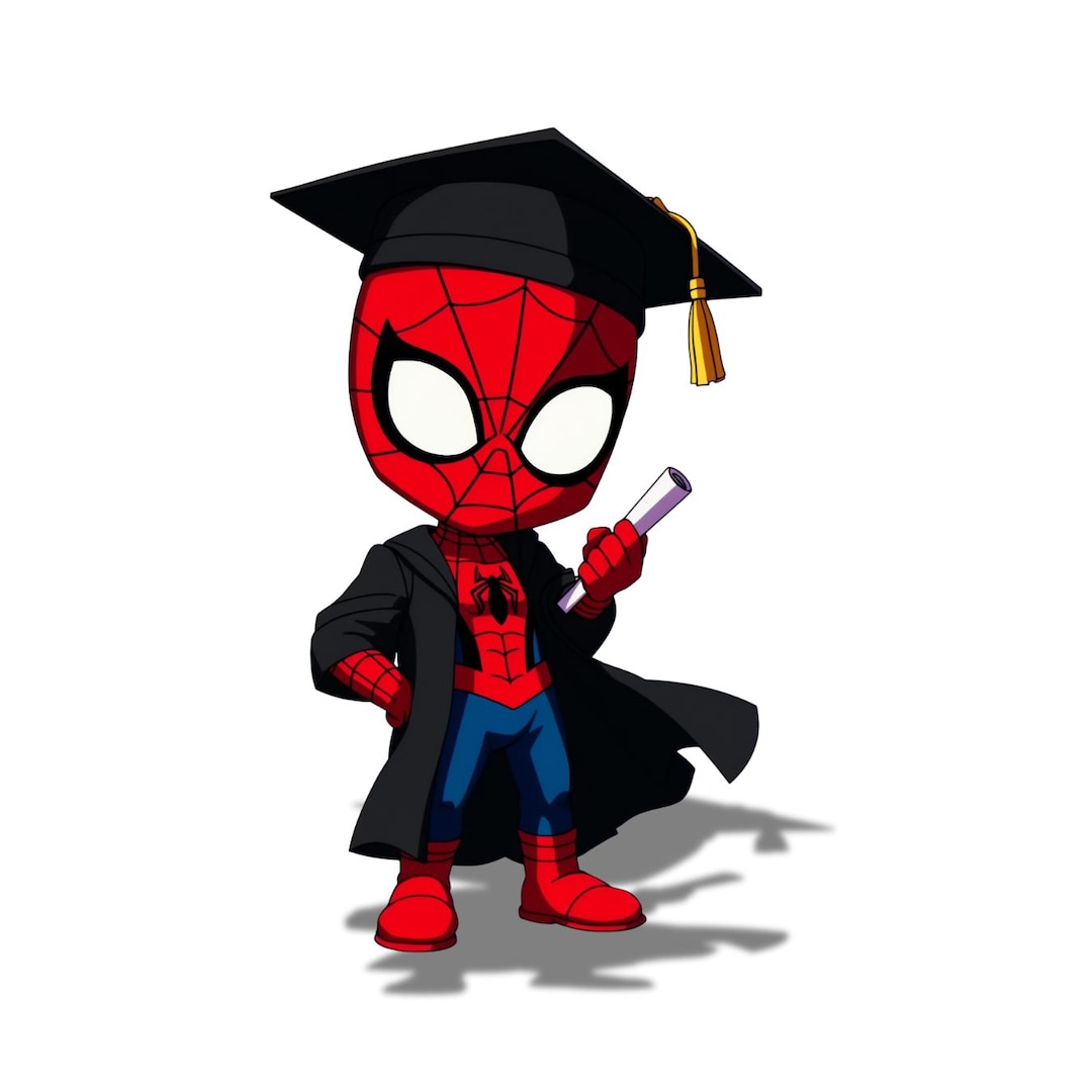 Spiderman Graduation PNG | Superhero Graduate Clipart | Cute Graduation ...
