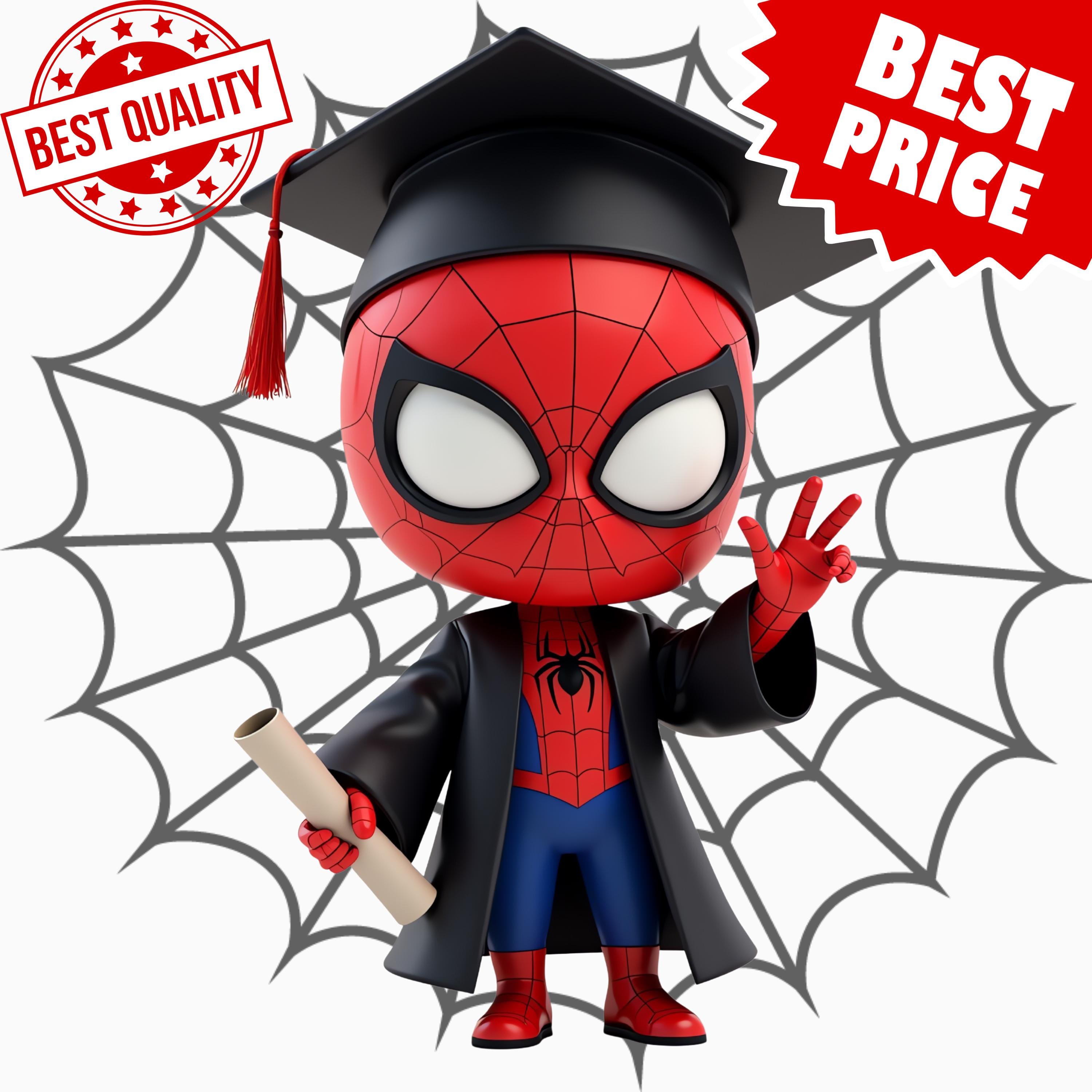 Spiderman Graduation PNG | Superhero Graduate Clipart | Cute Graduation ...