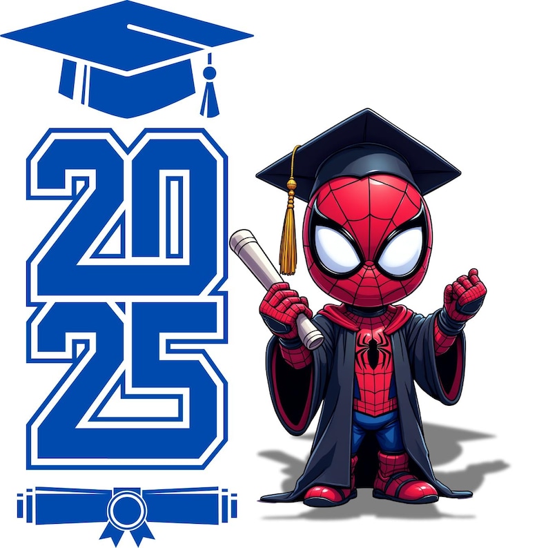 Spiderman Graduation PNG | Superhero Graduate Clipart (instant Download ...