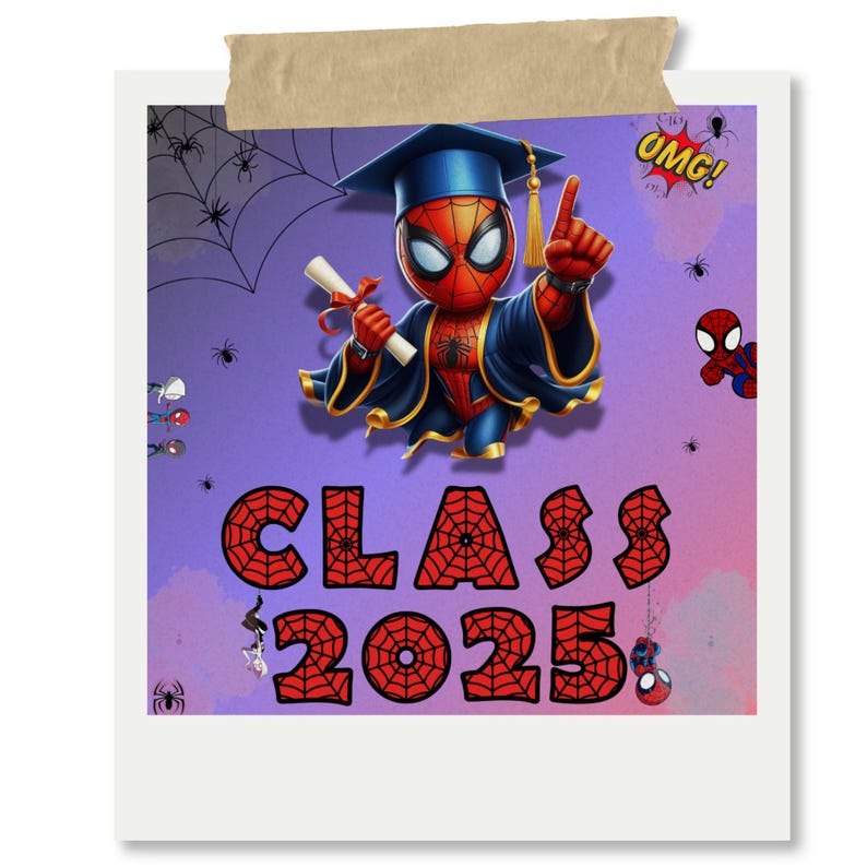 Editable Spiderman Graduation Card | Class of 2025 Template | Superhero ...