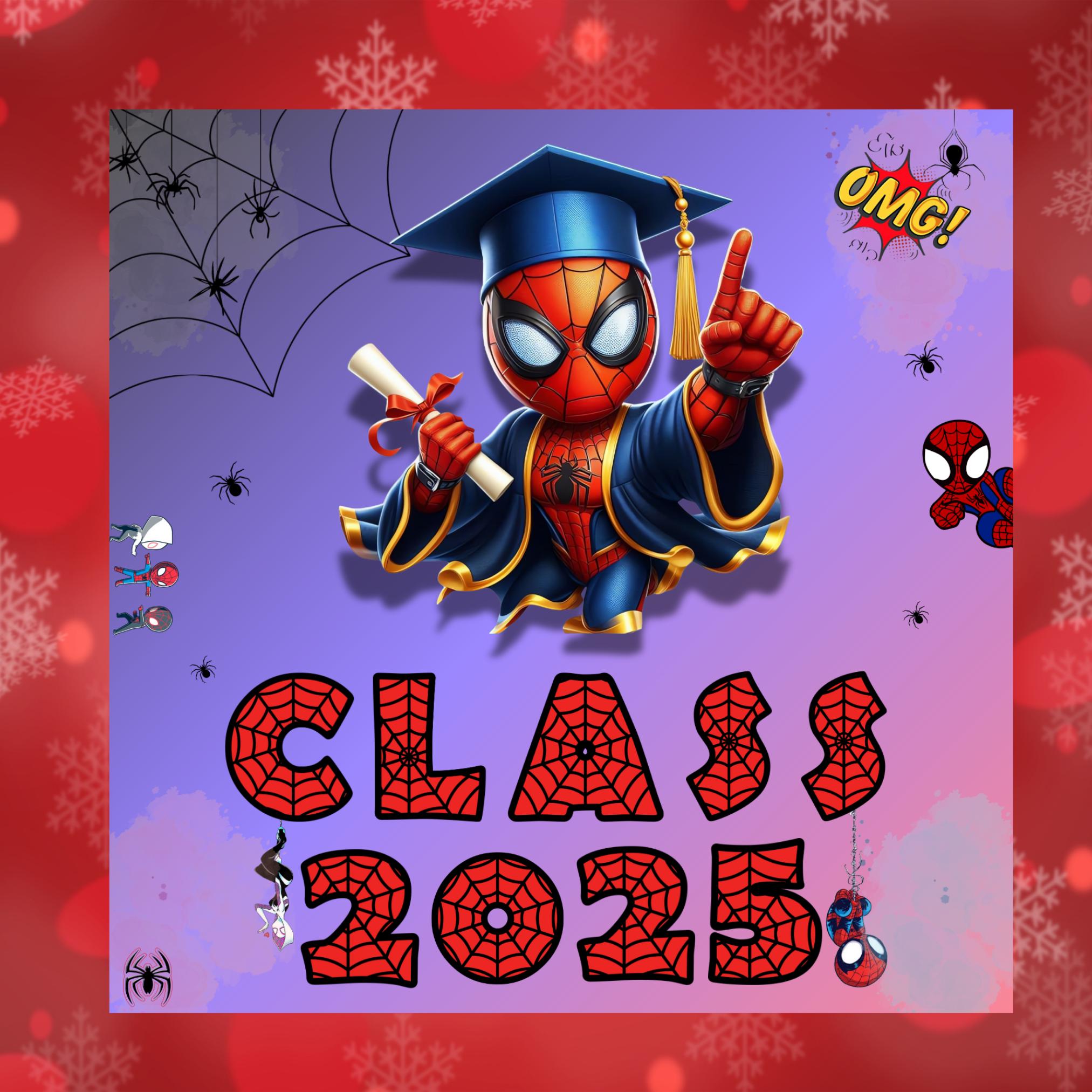 Editable Spiderman Graduation Card | Class of 2025 Template | Superhero ...