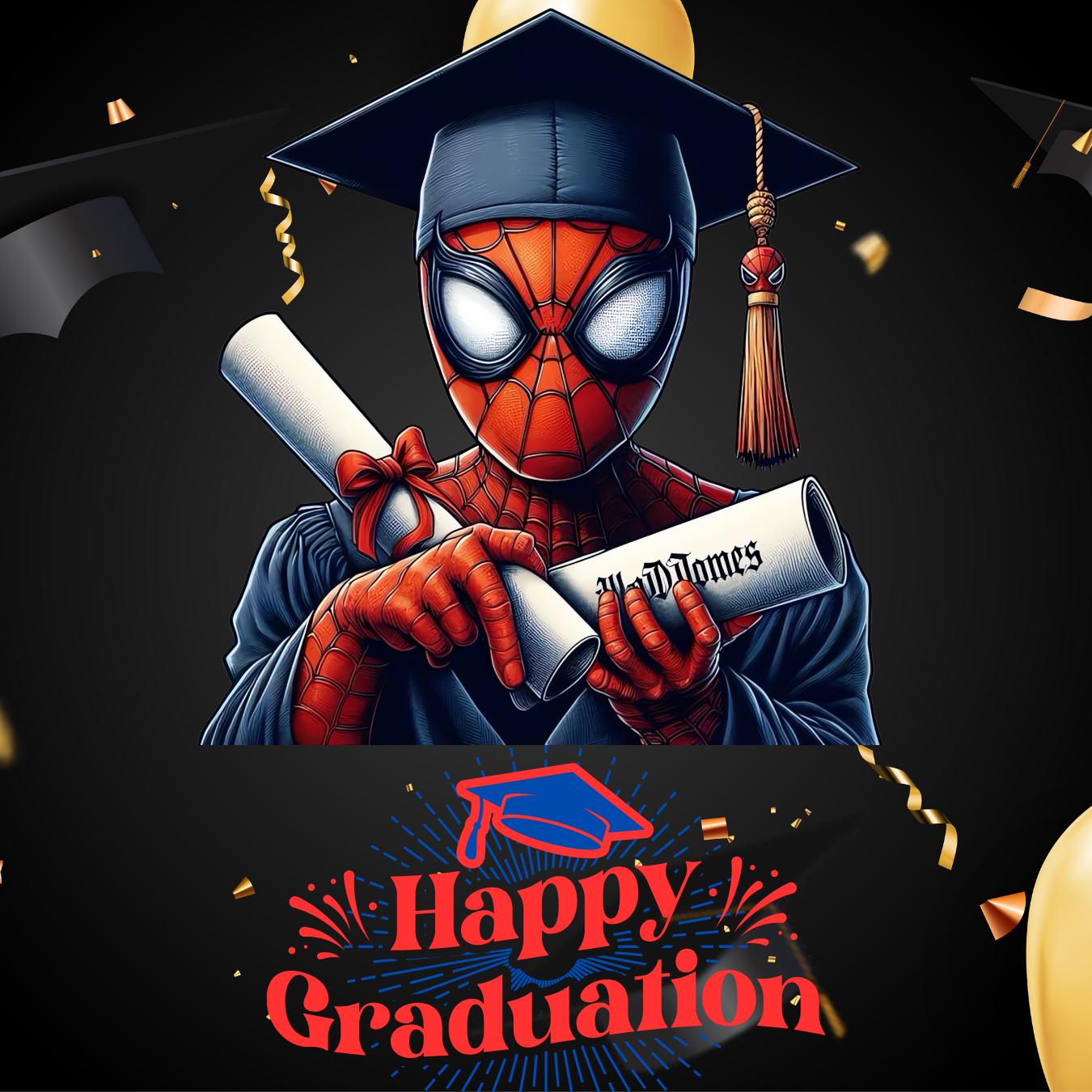 Spiderman Graduation PNG | Superhero Graduate Clipart (digital Download ...