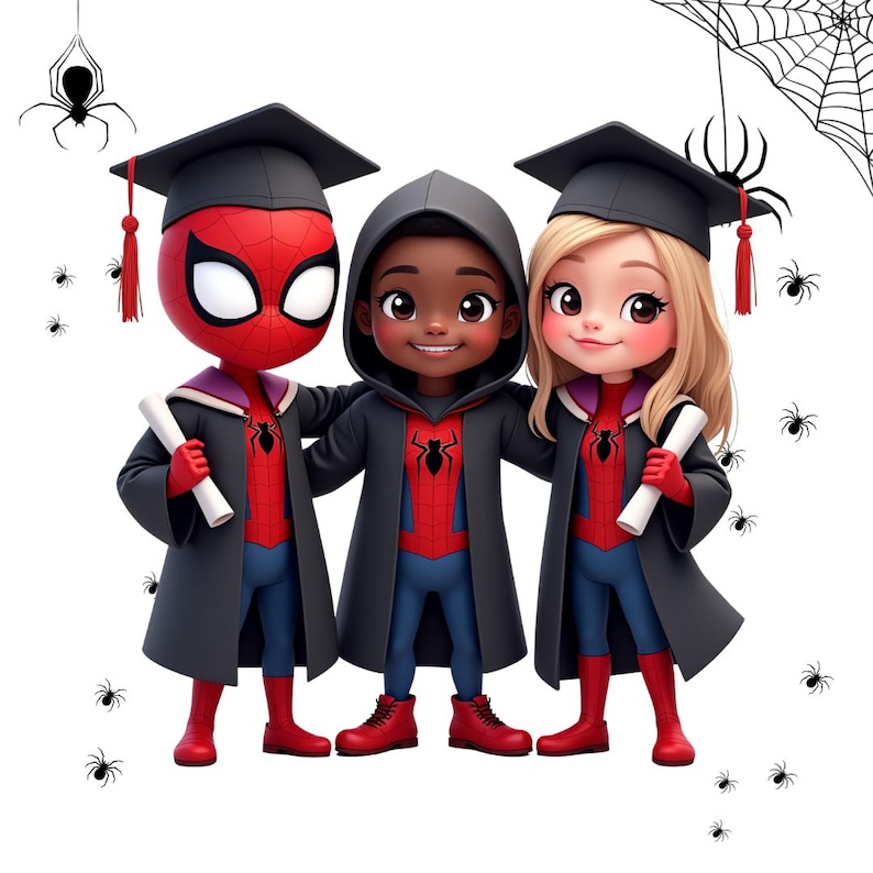 Spiderman Graduation PNG | Superhero Class of 2025 Clipart (digital ...